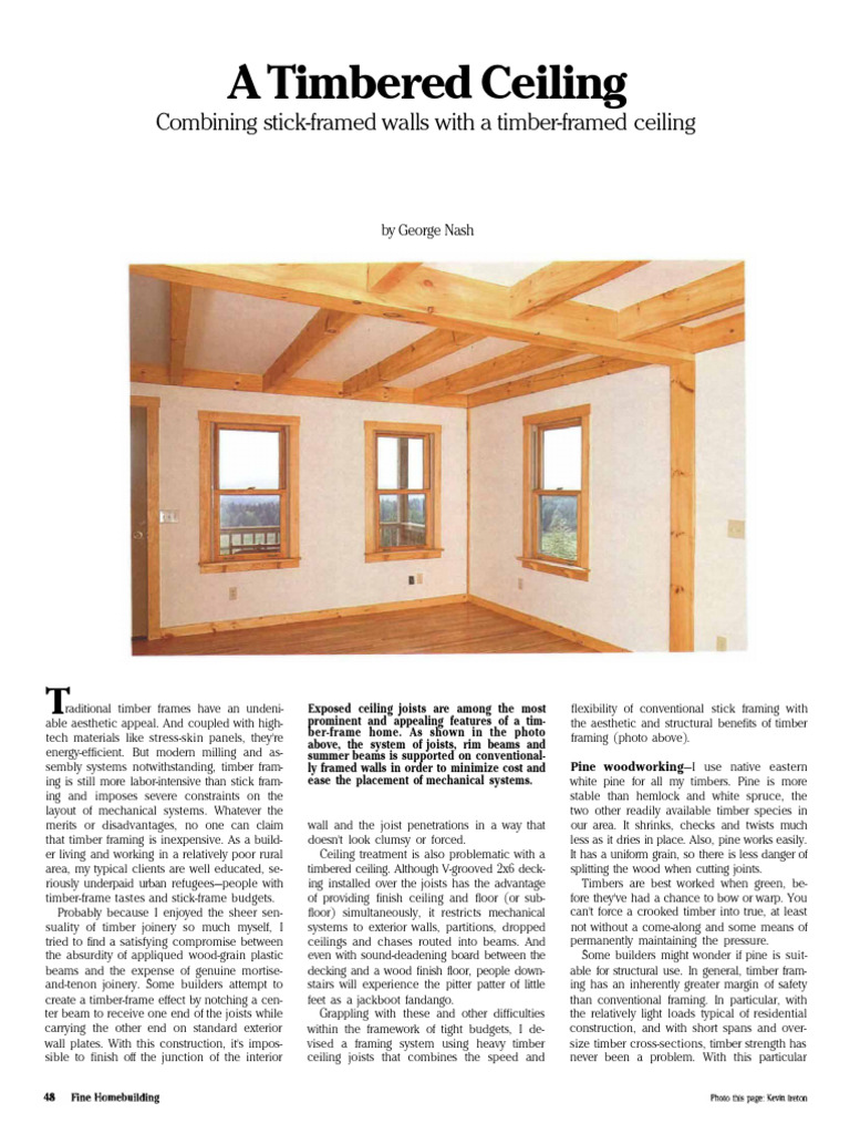 A Timbered Ceiling: Combining Stick-Framed Walls With A Timber-Framed ...