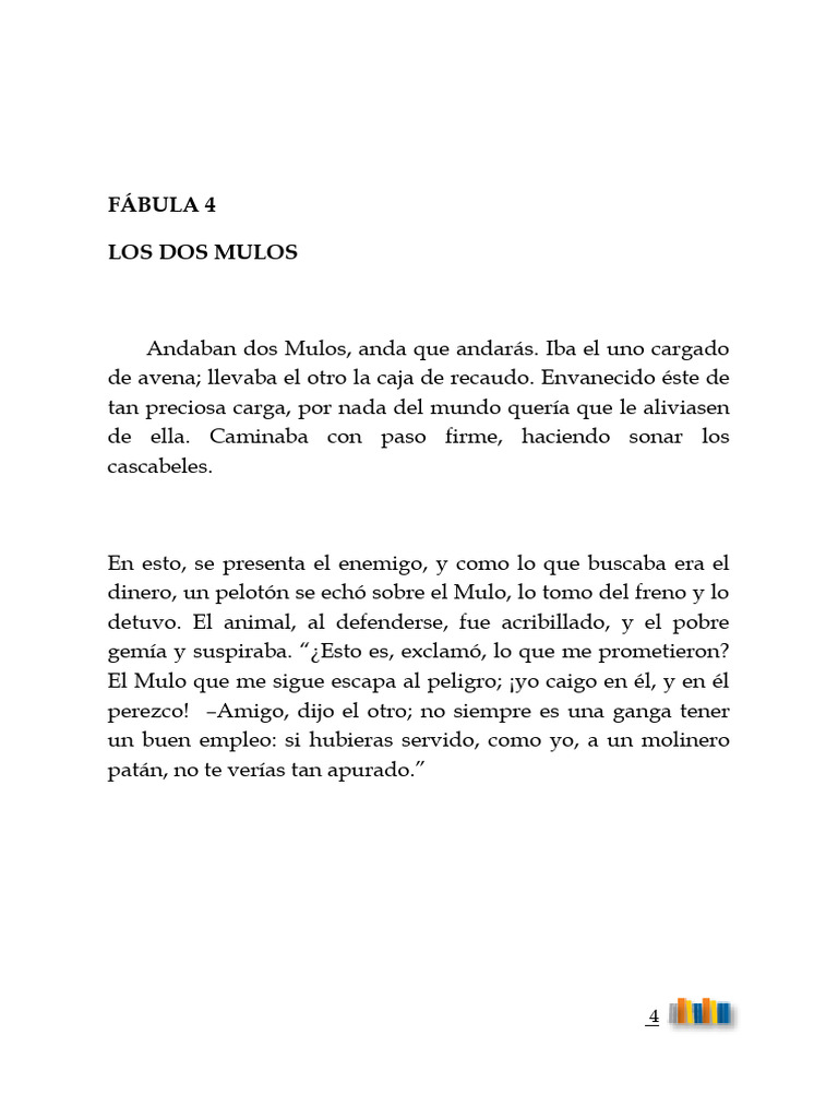 Fabulas Fontaine LOS DOS MULOS | PDF