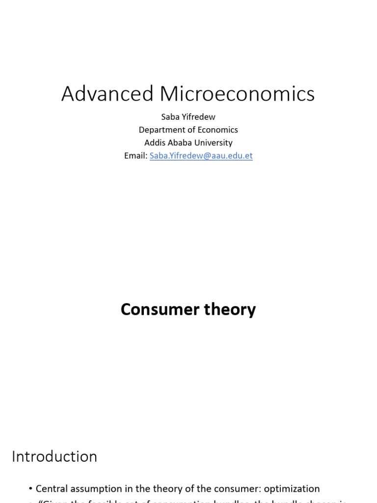 Consumer Theory Pdf