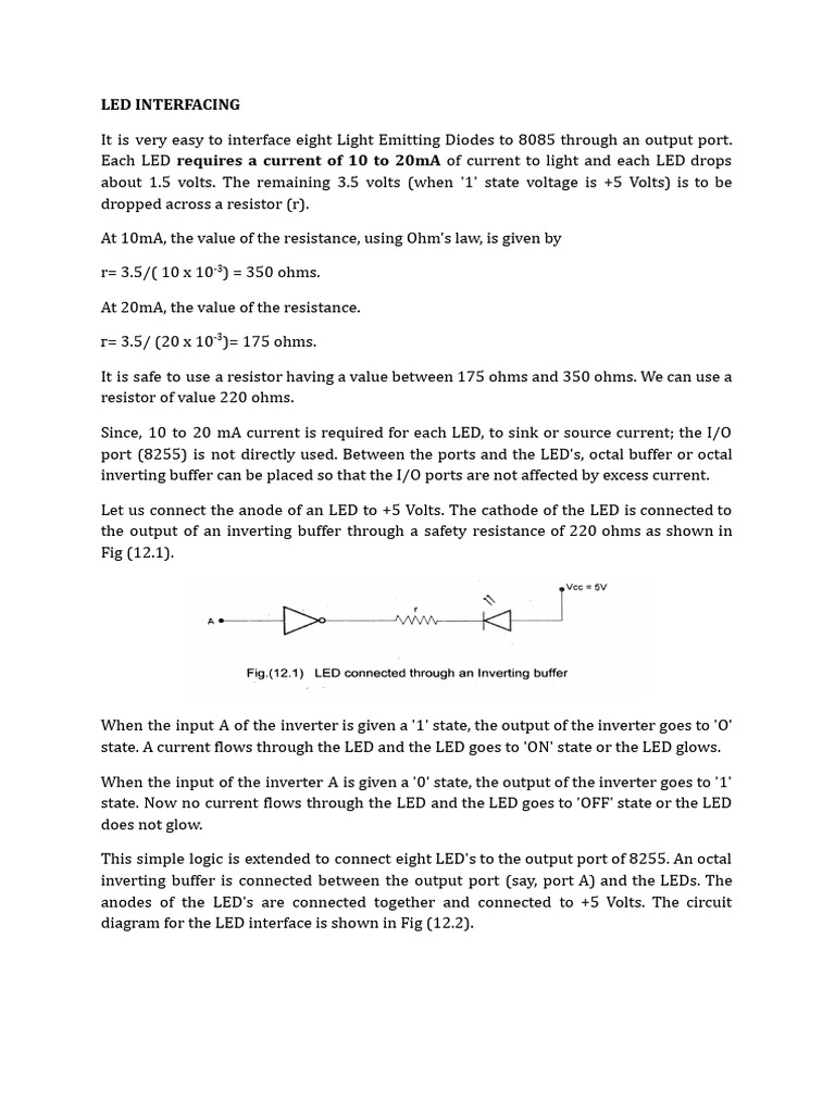 LED INTERFACING and Seven Segment Display | PDF | Light Emitting Diode | Anode