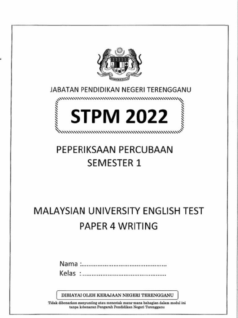 Muet Writing Terengganu 2022 | PDF