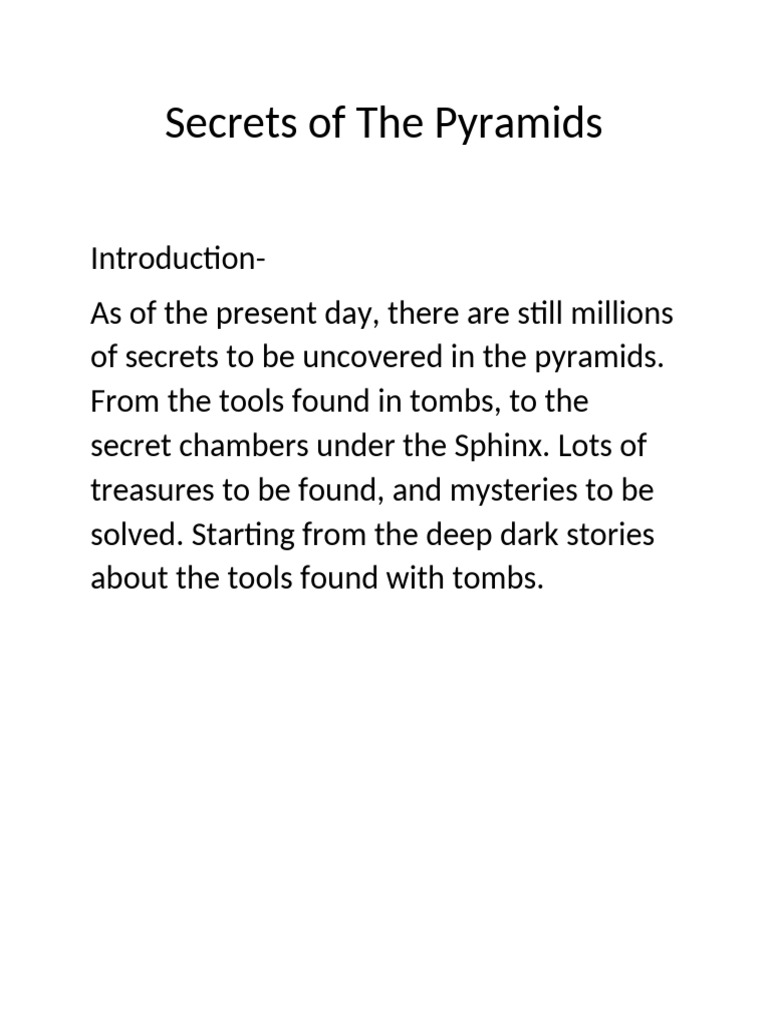 Secrets of The Pyramids | PDF