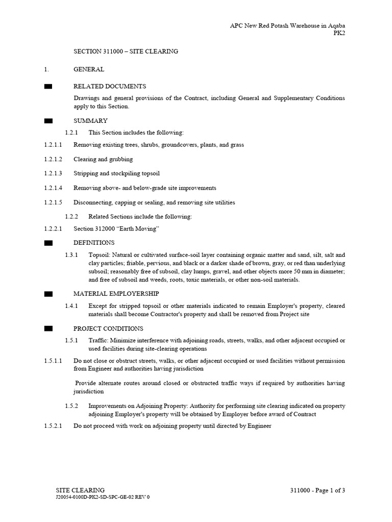 Site Clearing | PDF