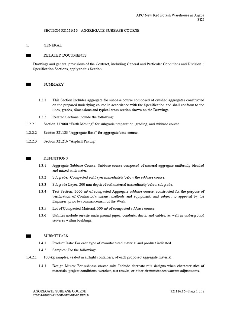 321116.16 Aggregate Subbase Course | PDF
