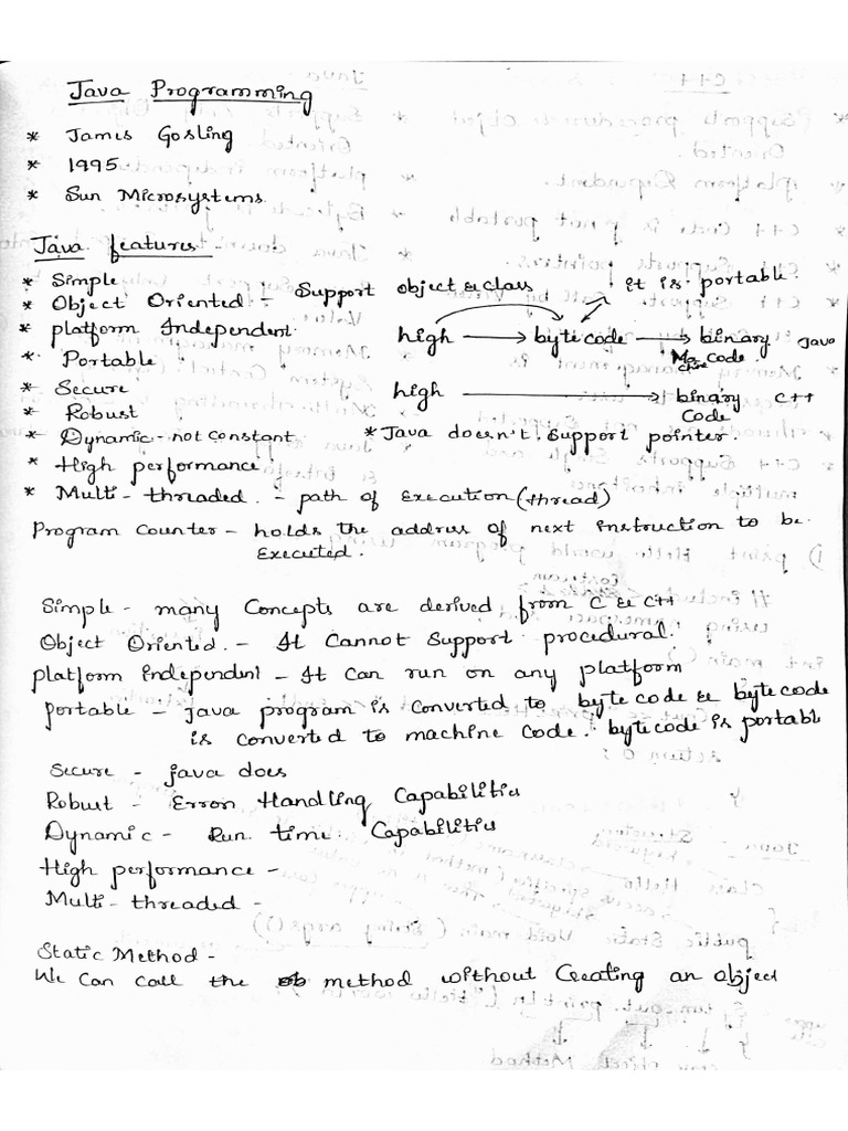 Java Unit-1 (C Sec) | PDF