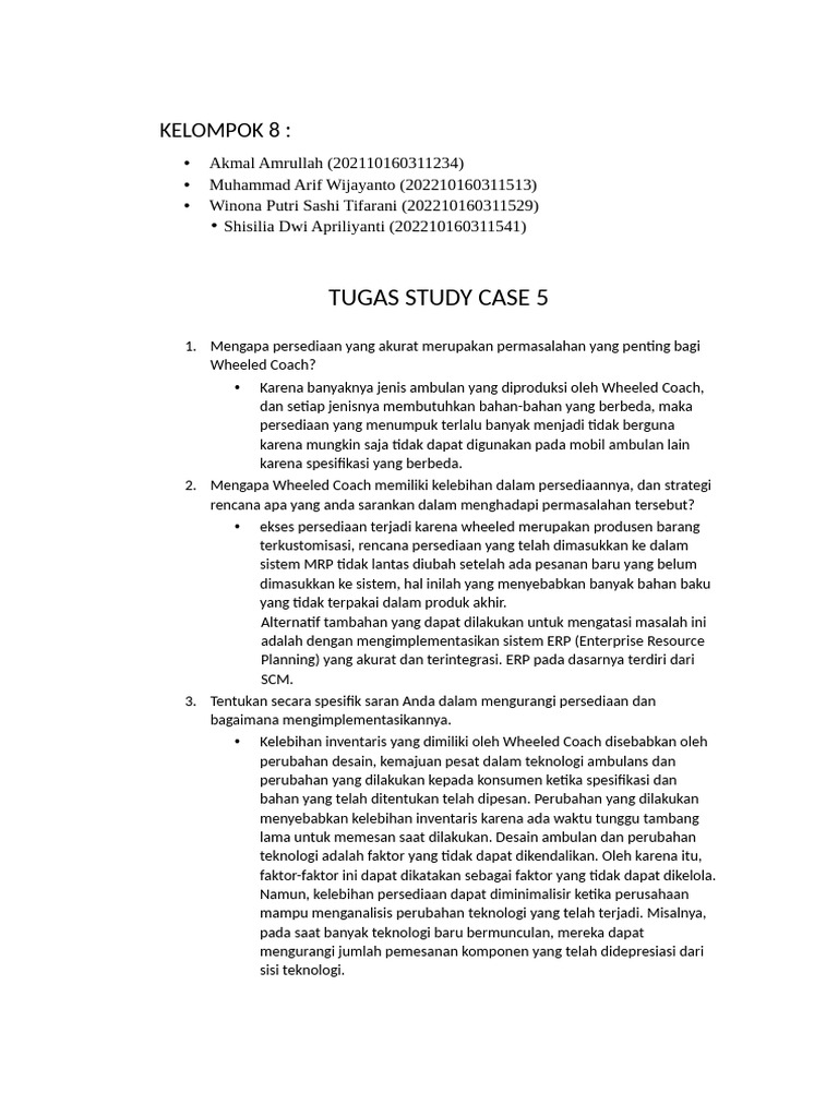 Tugas Study Case 5 | PDF