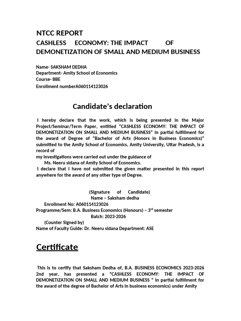 NTCC Final Report | PDF