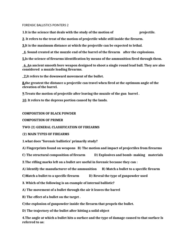 Forensic Ballistics Pointers 2 | PDF