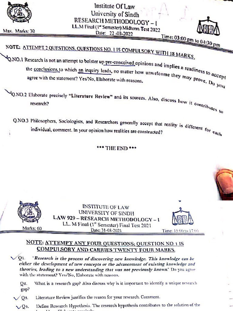 Research Methodology Past Papers | PDF