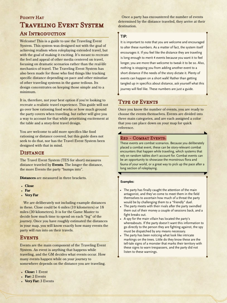 Traveling Event System | PDF
