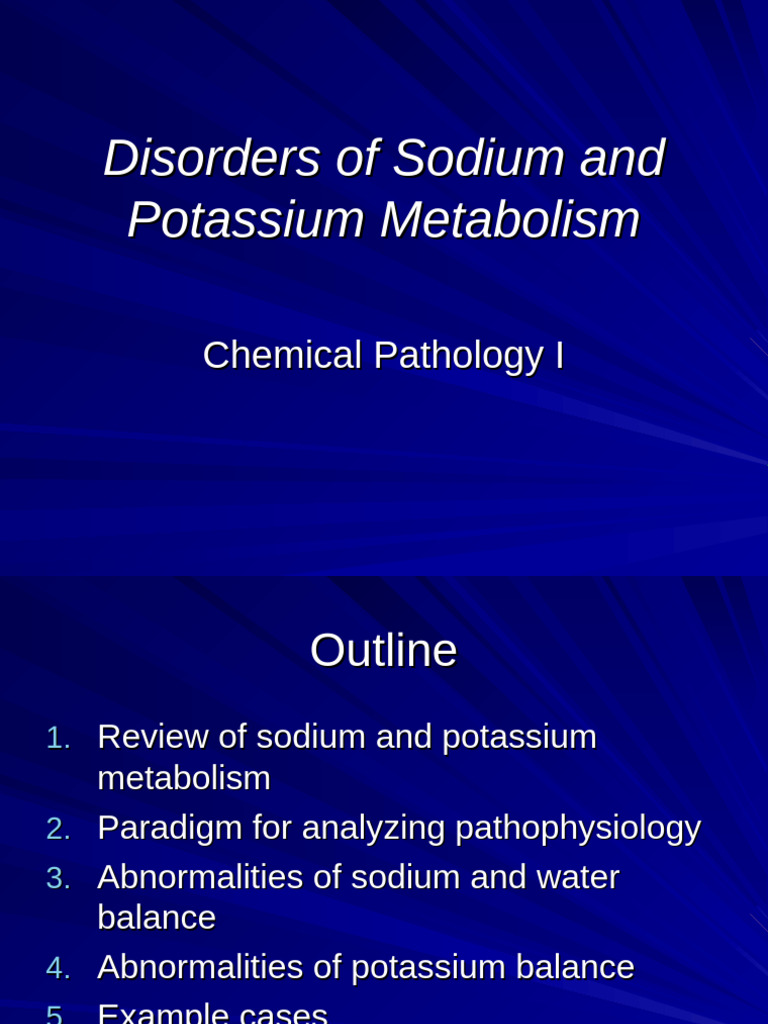 07 - Disorder of Sodium and Potassium Metabolism | PDF