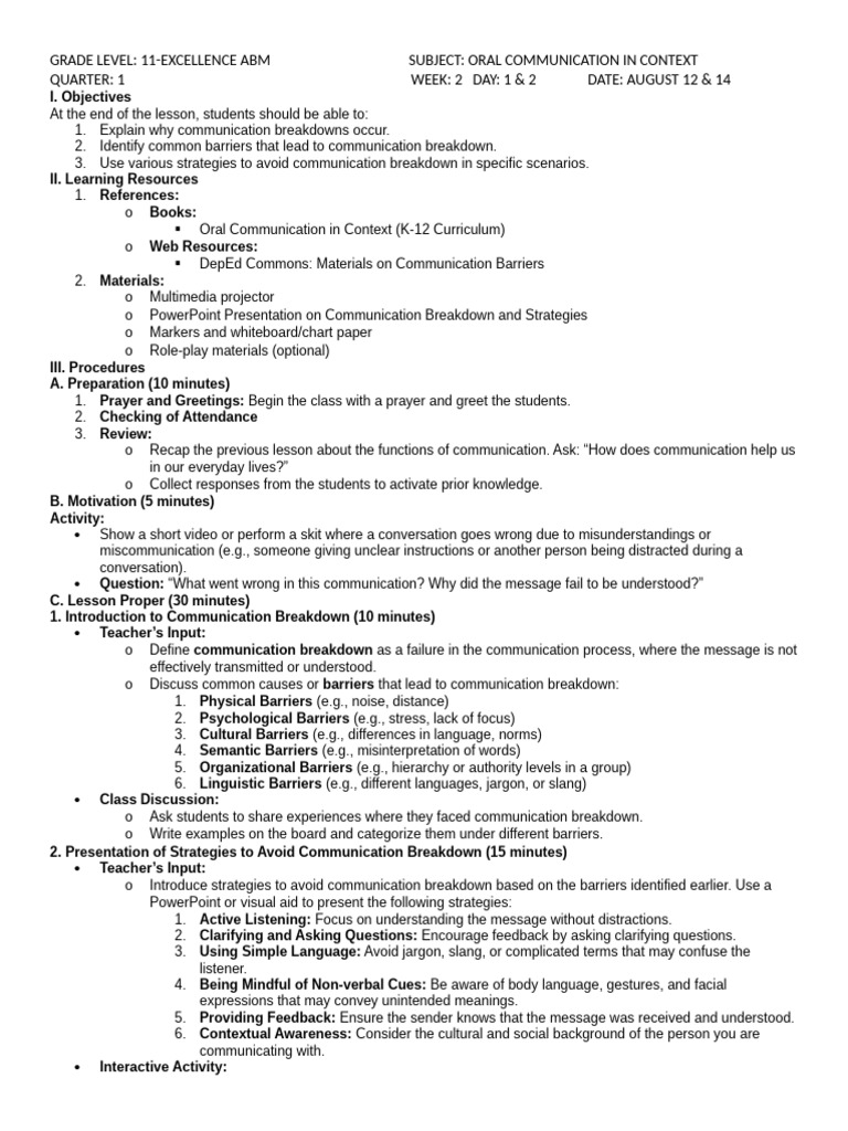 Quarter 1 Week 2 Oral Comm | PDF
