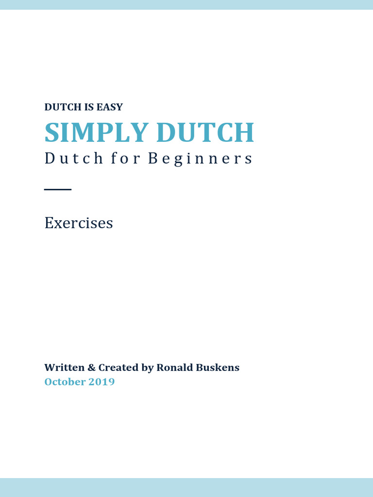 Exercises+ +Simply+Dutch.+Dutch+for+Beginners | PDF