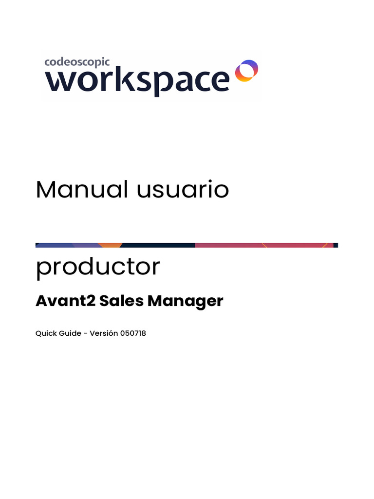 Manual Avant2 Sales Manager - Usuario Productor Workspace 2023 | PDF