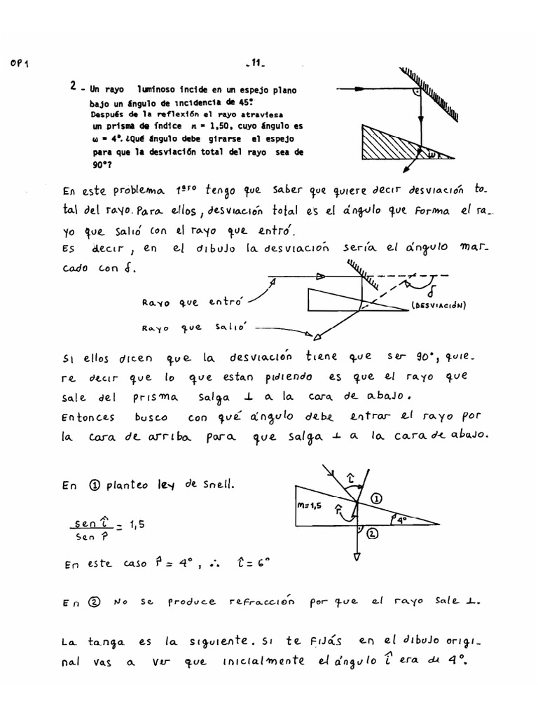 Propuesta Ejercicio Optica | PDF