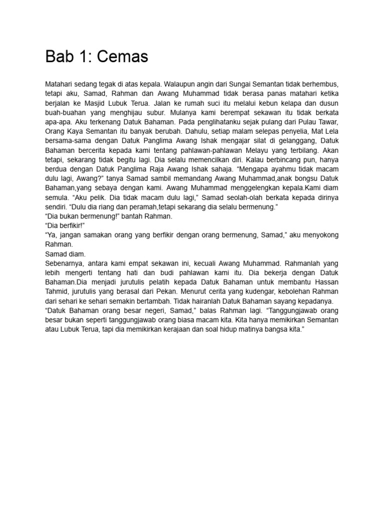 Latihan Menulis BM (Novel) Tingkatan 2 | PDF