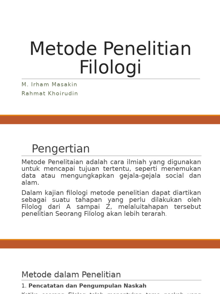 Metode Penelitian Filologi | PDF