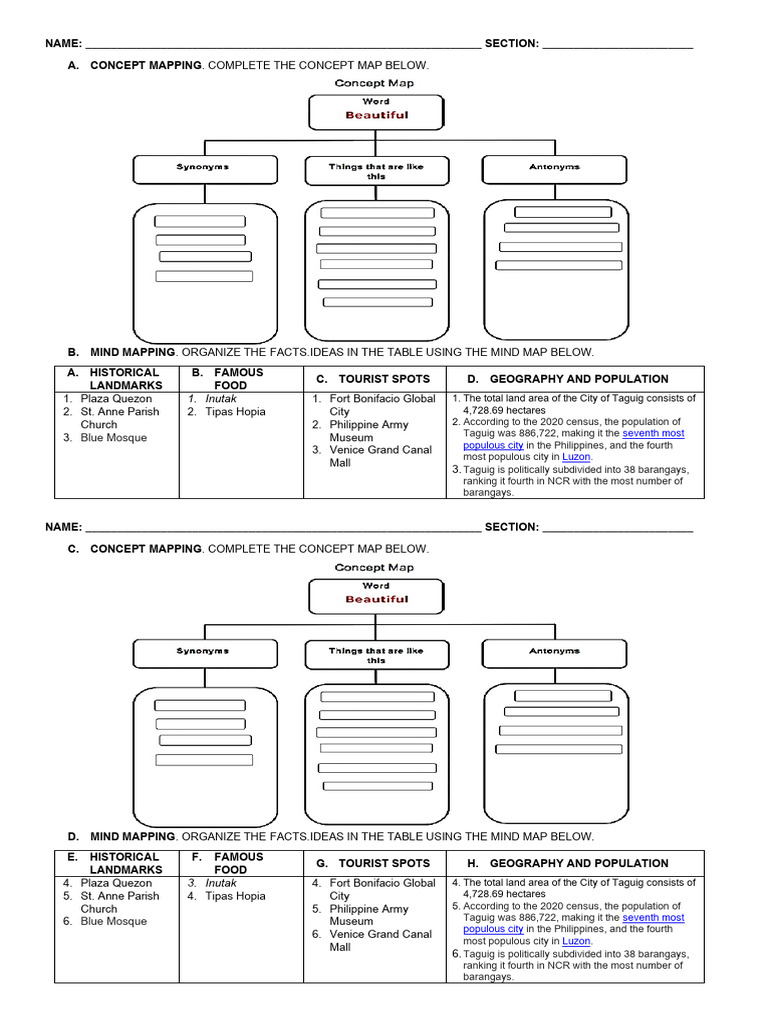 Worksheet Mapping-1 | PDF