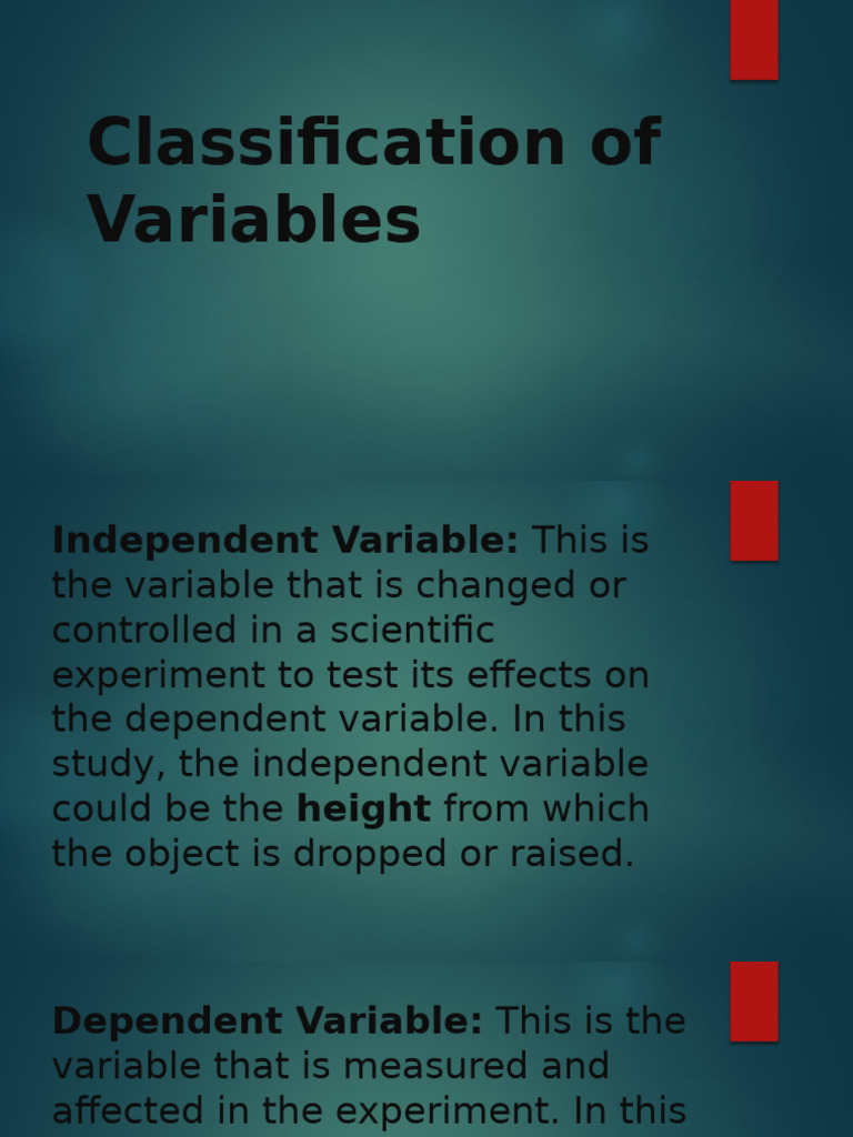 Classification of Variables | PDF