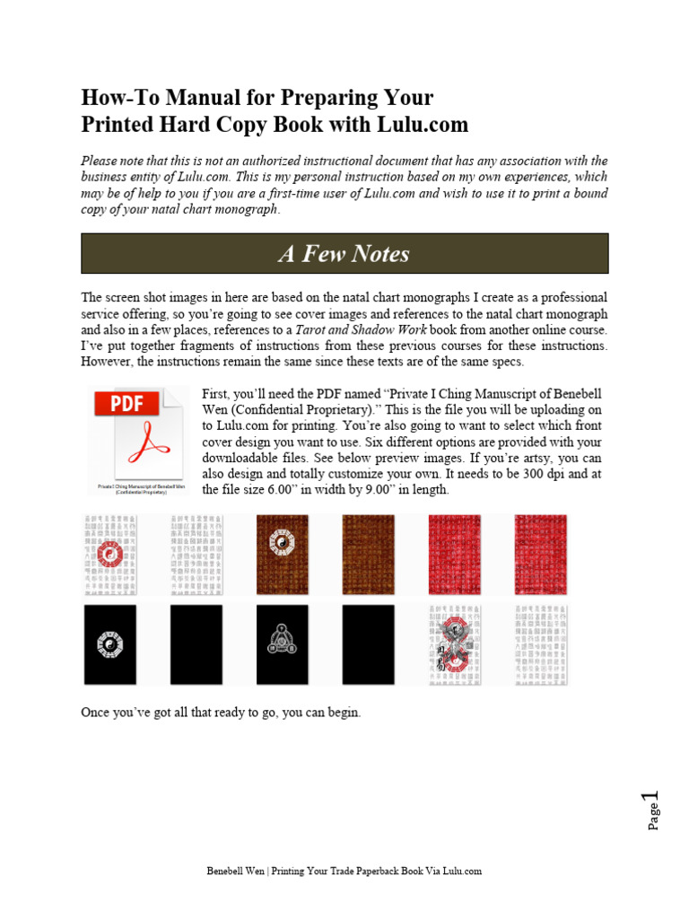 02 Lulu Printing Instructions For Trade Paperback Book | PDF | Books ...