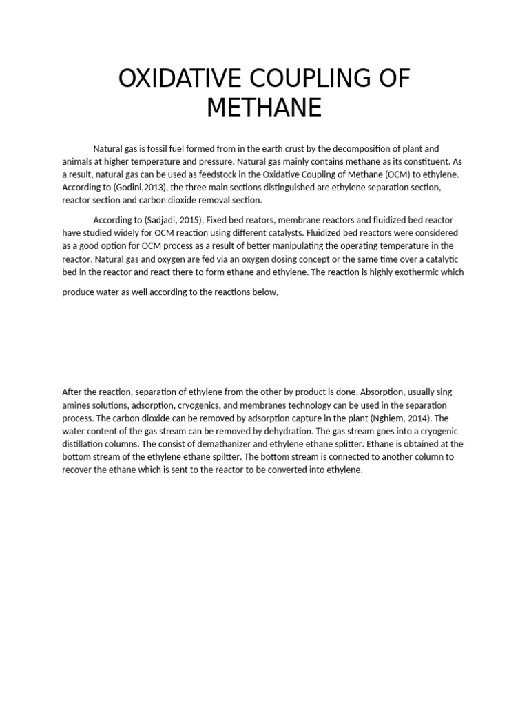 Oxidative Coupling of Methane | PDF