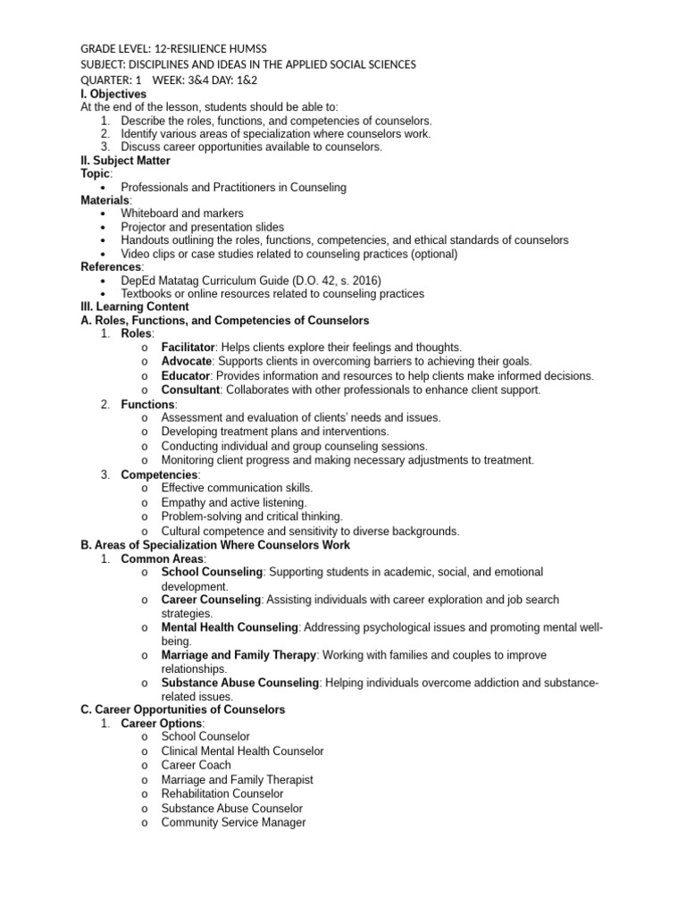 Quarter 1 Week 3&4 Diass | PDF