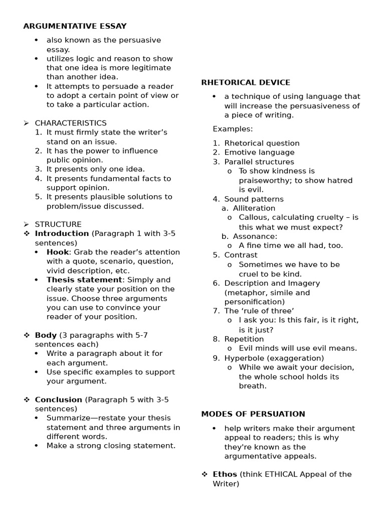 Argumentative Essay | PDF