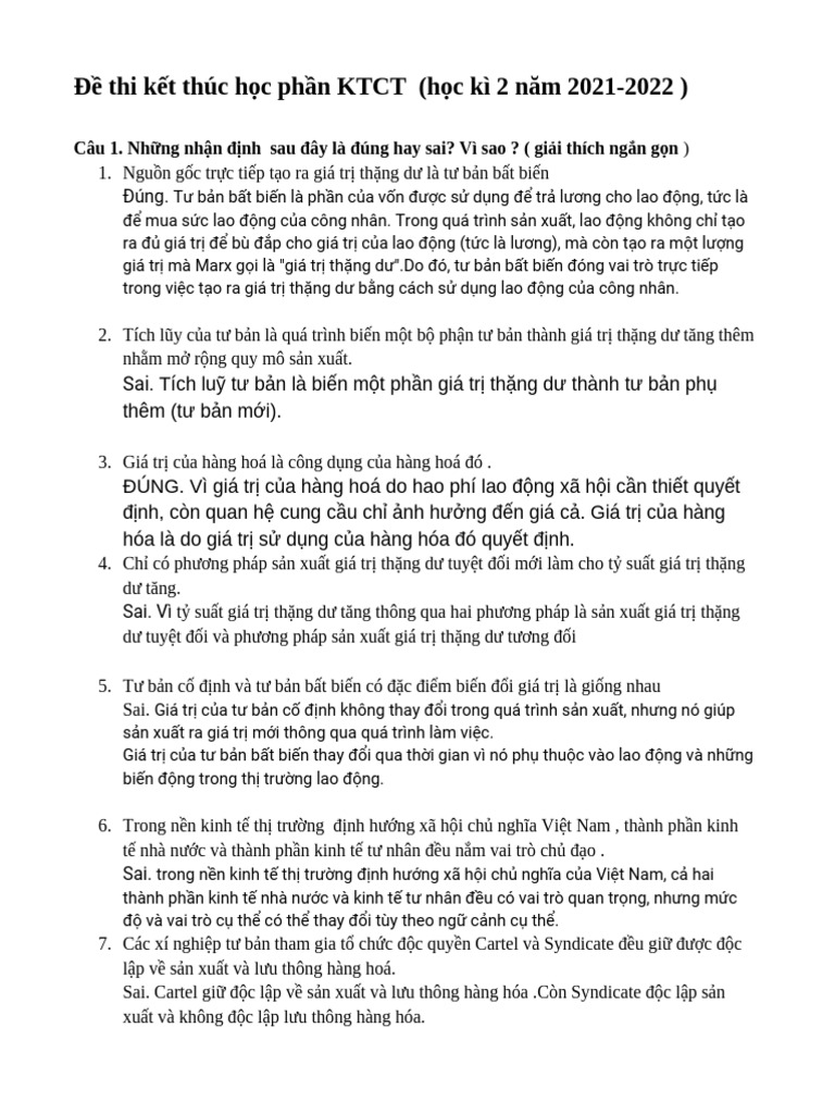 Đề thi KTCT 1 . | PDF