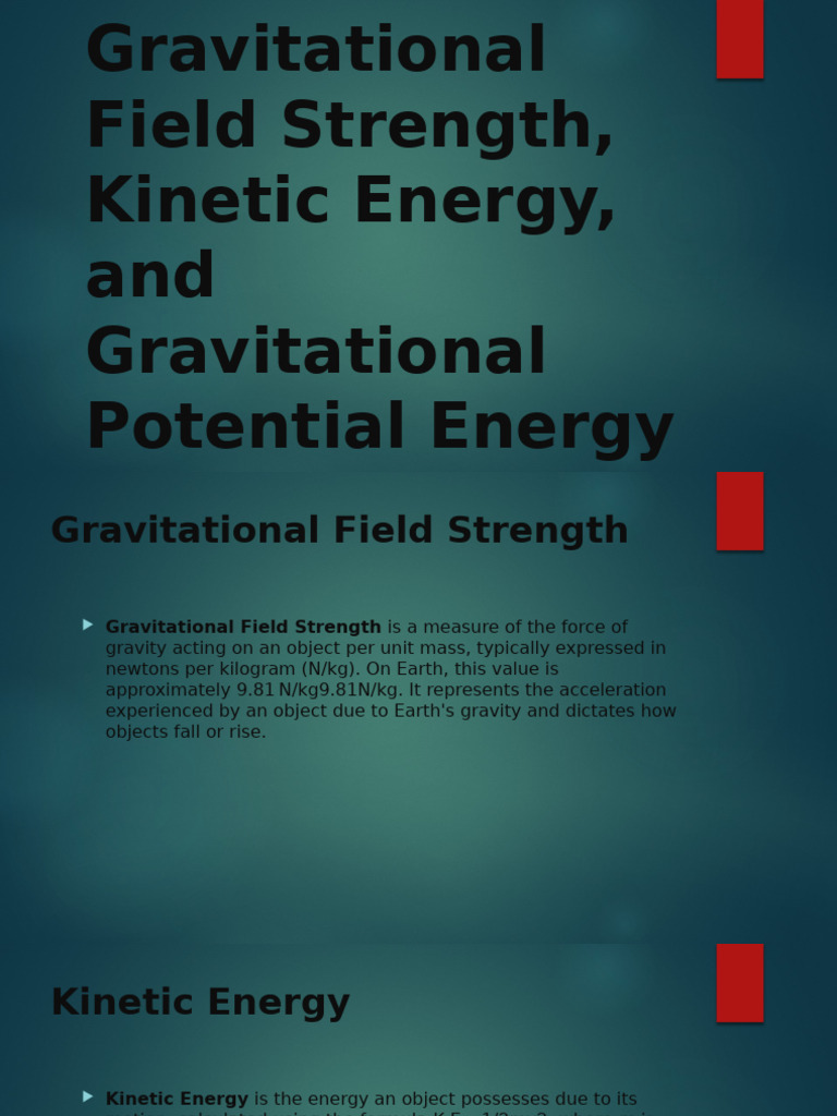 Introduction To Gravitational Field Strength, Kinetic Energy | PDF