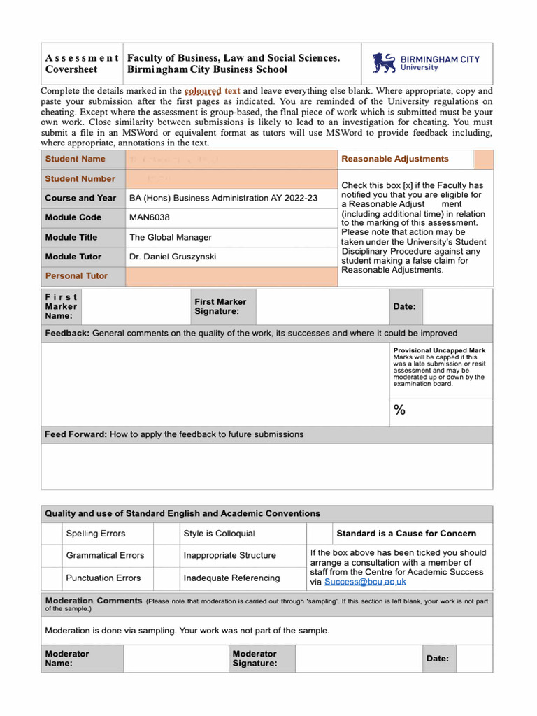 Global Sample Assignment | PDF