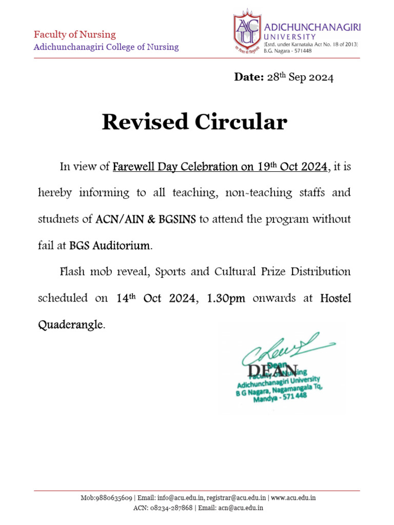 Revised Circular | PDF