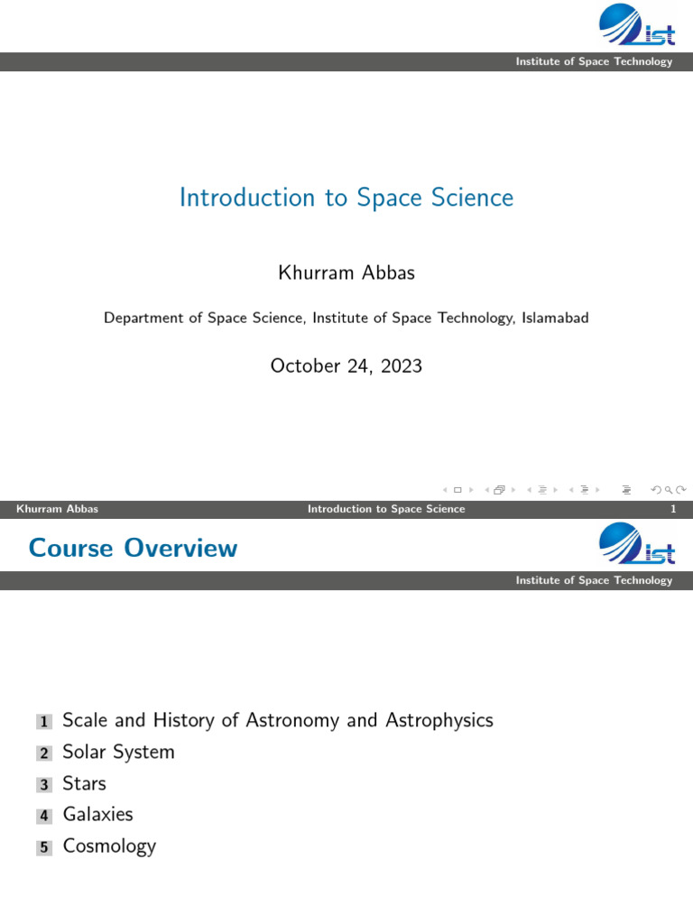Intro To Space Science | PDF