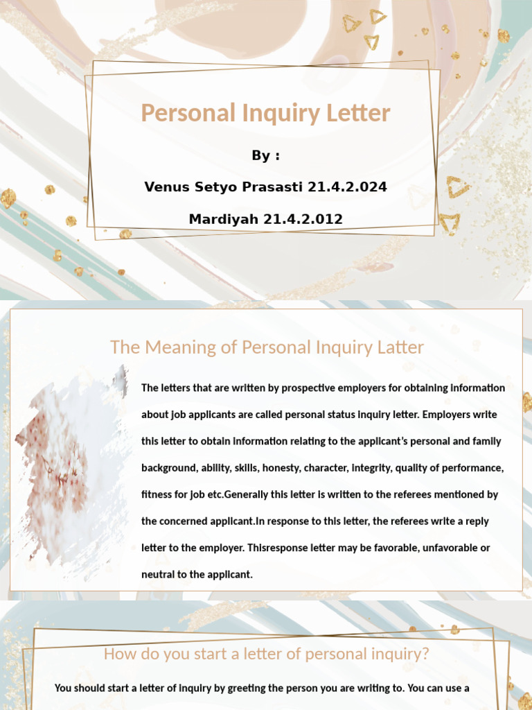 Letter Personal Inquiry | PDF