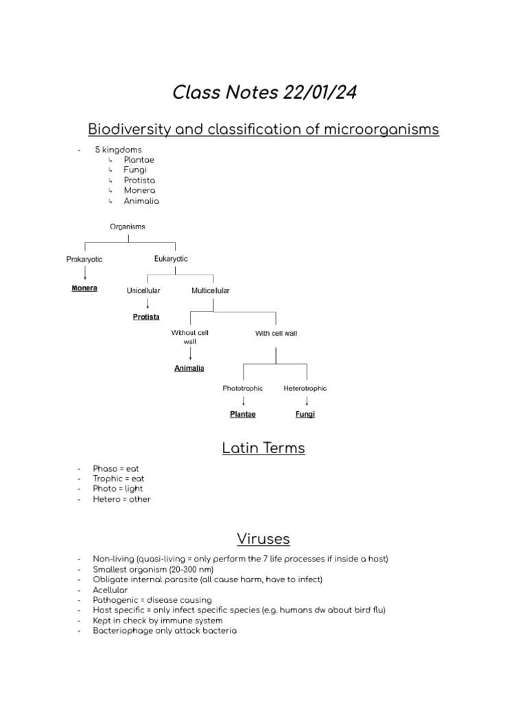 Life Sciences Notes Grade 11 Micro-Orgs | PDF | Immune System | Virus