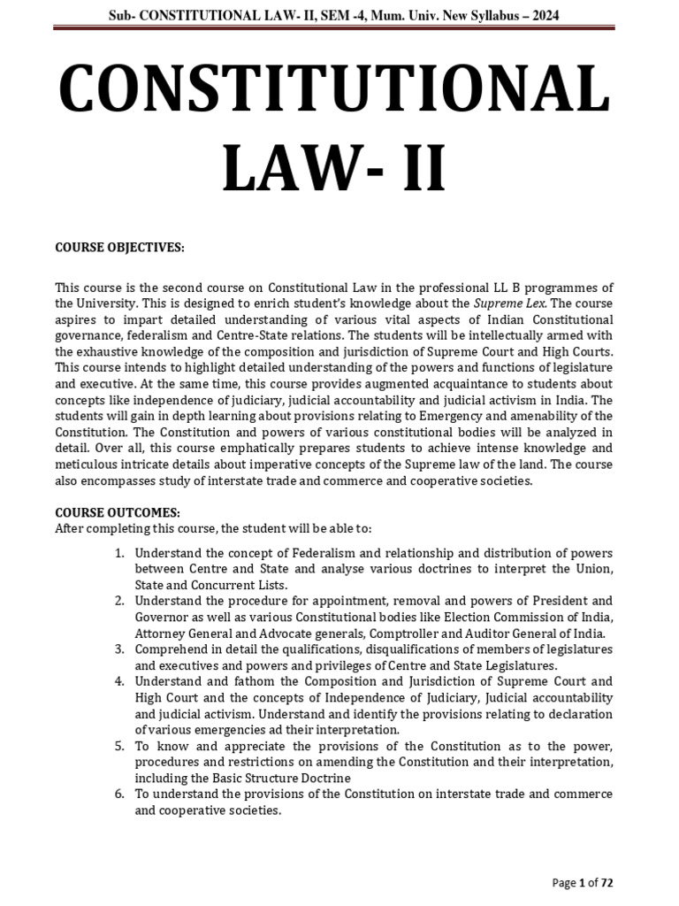 Constitutional Law - Ii | PDF