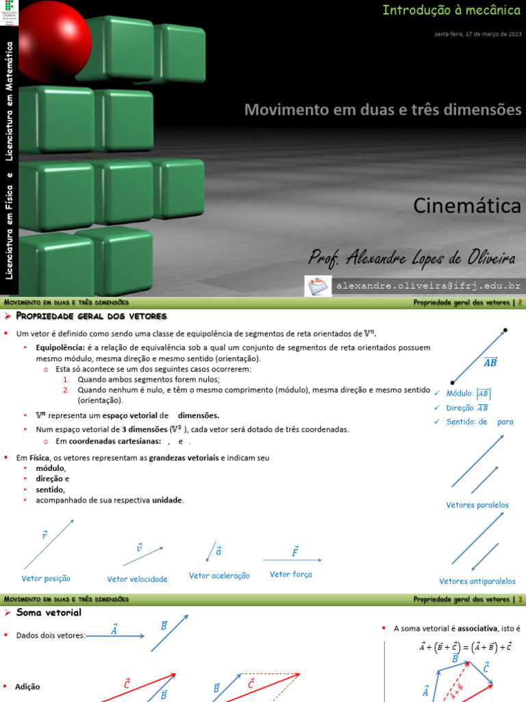 02 Cinematica 2&3D Aulav2 | PDF