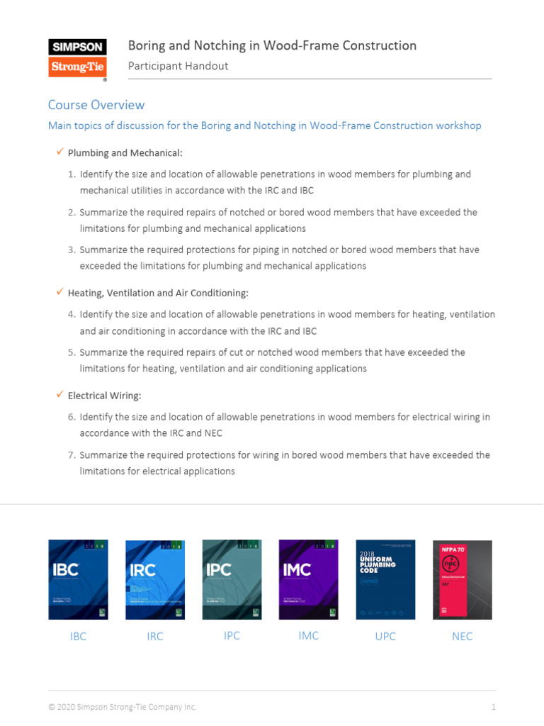 Simpson Boring and Notching Wood | PDF