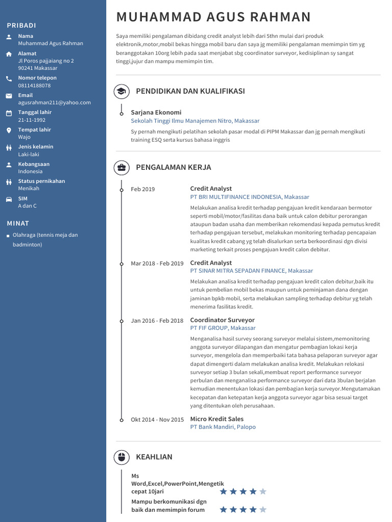 Kandidat BAC Muhammad Agus | PDF