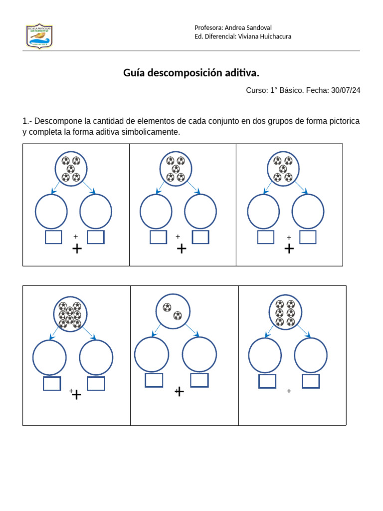 Guía Descomponer Hasta El 20 | PDF