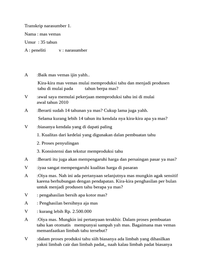 Transkrip Narasumber 1 | PDF