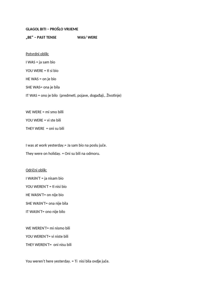 Glagol Biti | PDF