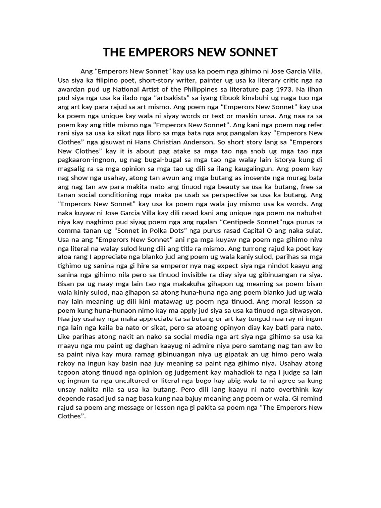 The Emperors New Sonnet | PDF