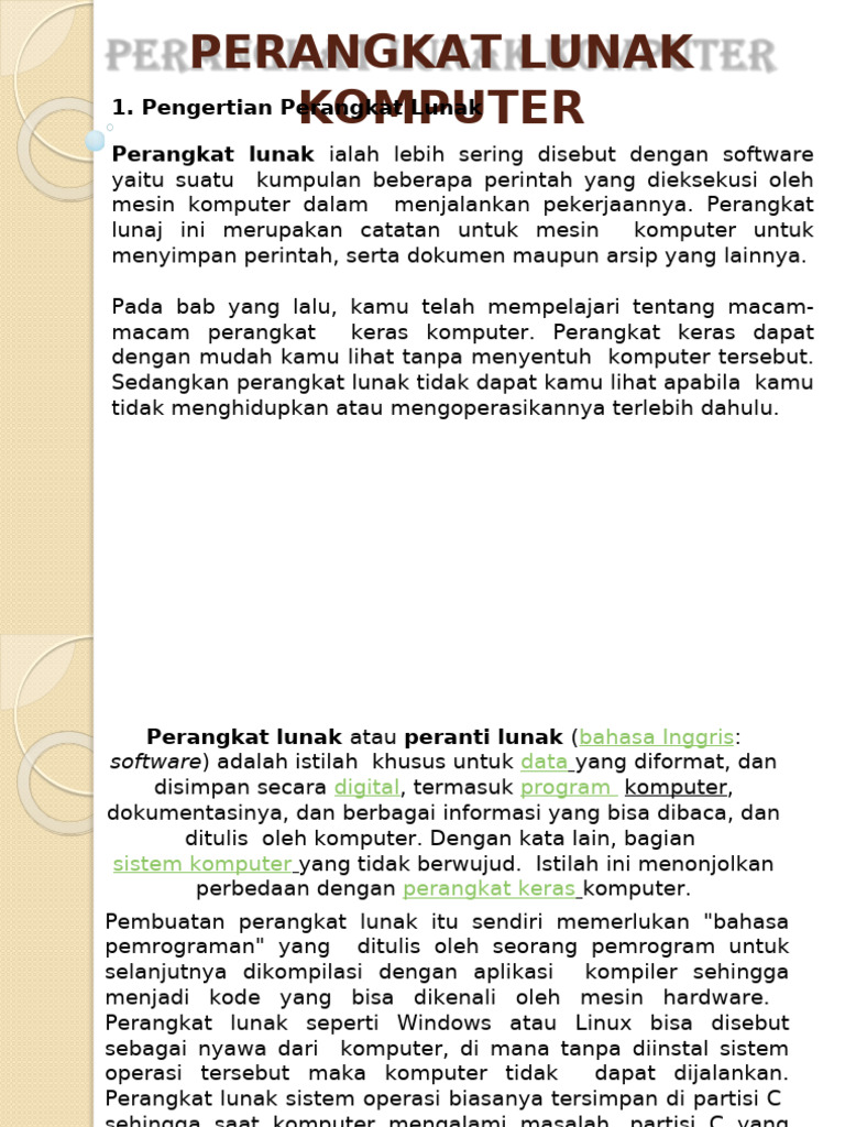 Materi 3 Prangkat Lunak Komputer | PDF