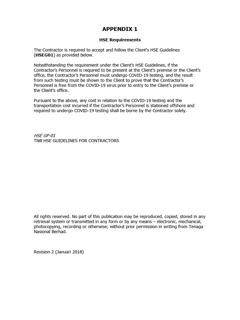 TNBR - T10 - 2024 - HSE Requirement | PDF