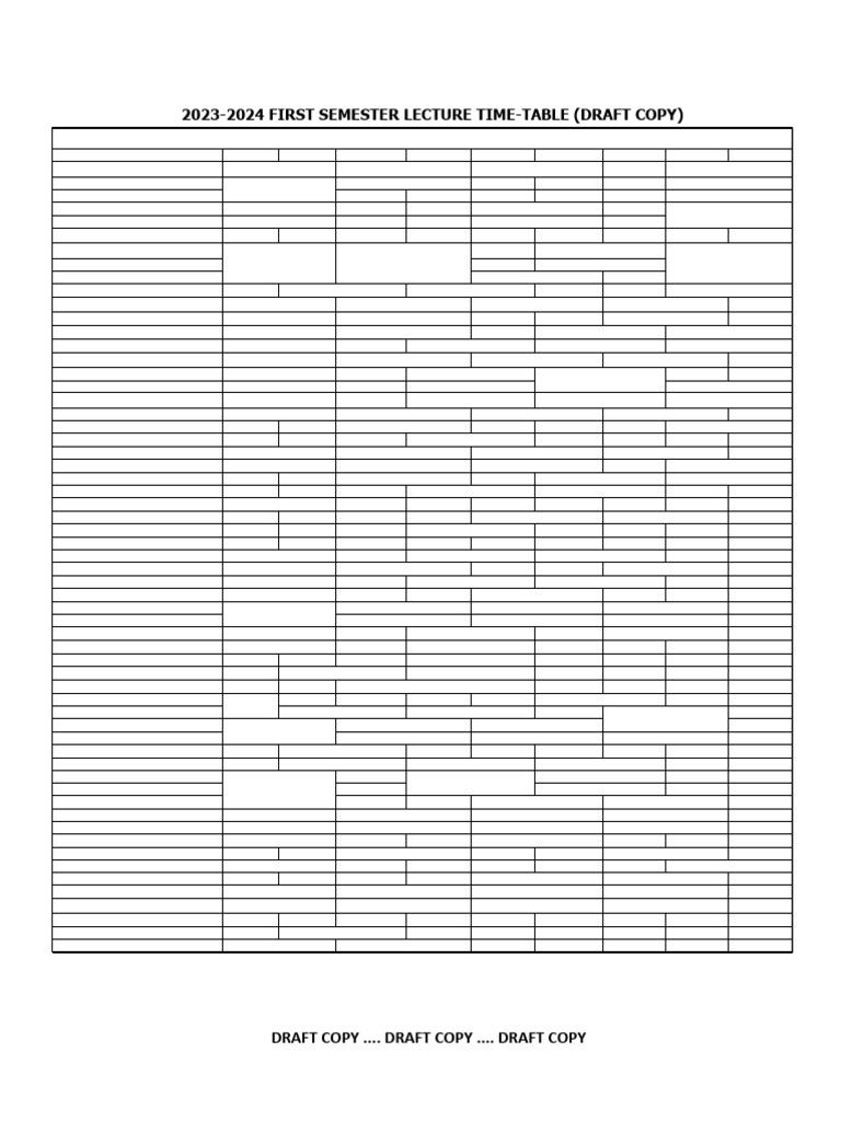 2023-2024 FIRST SEMESTER LECTURE TIMETABLE (DRAFT COPY) #ben@PDF# | PDF