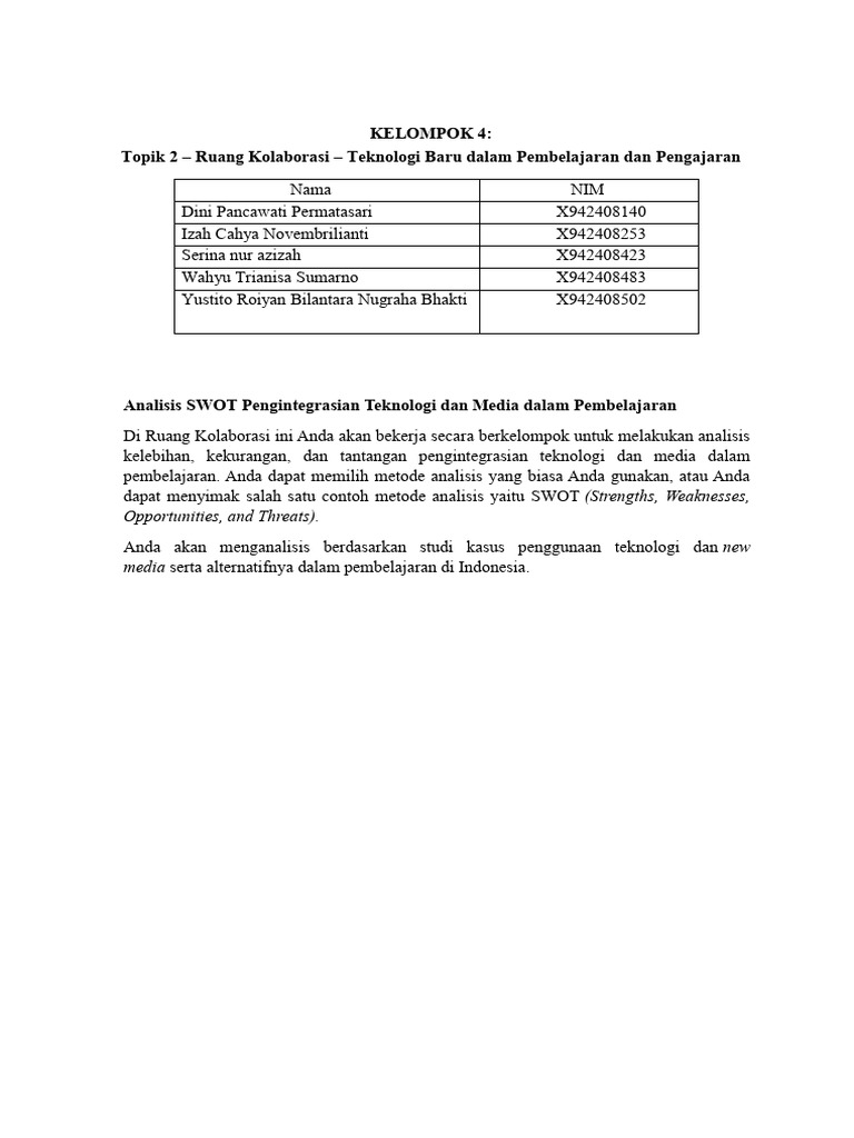 Kelompok 4 - Ruang Kolaborasi - TBPP - T2.3 | PDF