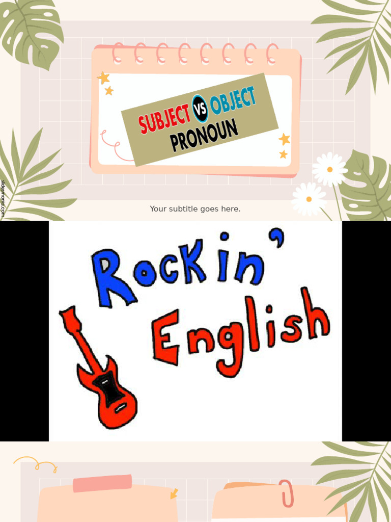 Subject and Object Pronouns Unit 1 | PDF | Verb | Subject (Grammar)