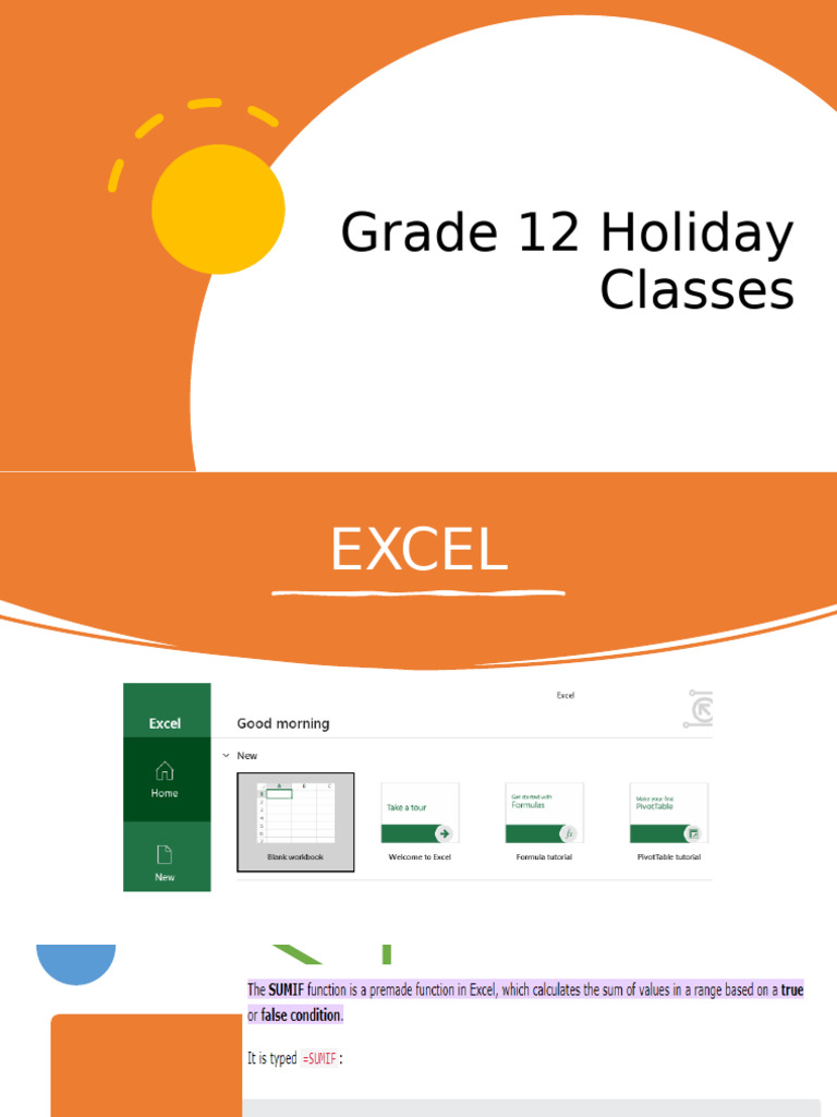 Grade 12 Holiday Classes | PDF | Microsoft Excel | Computers