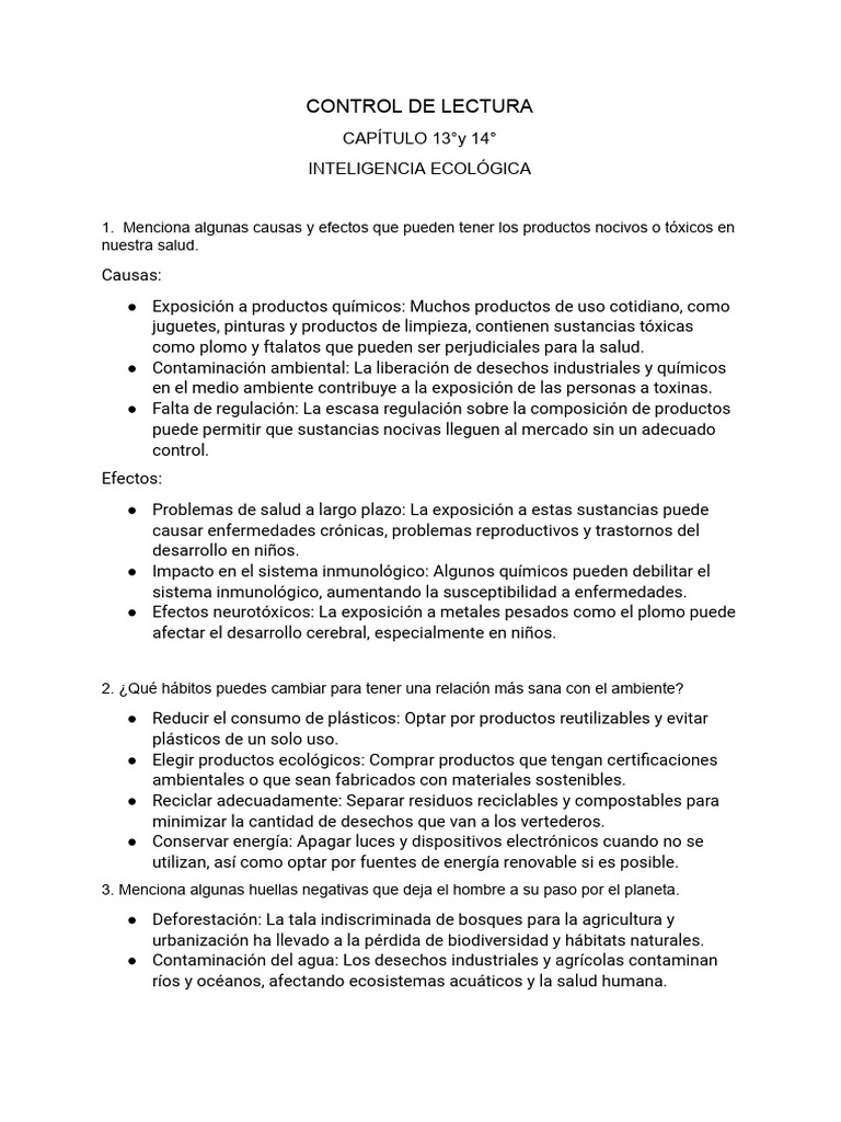 Control de Lectura | PDF