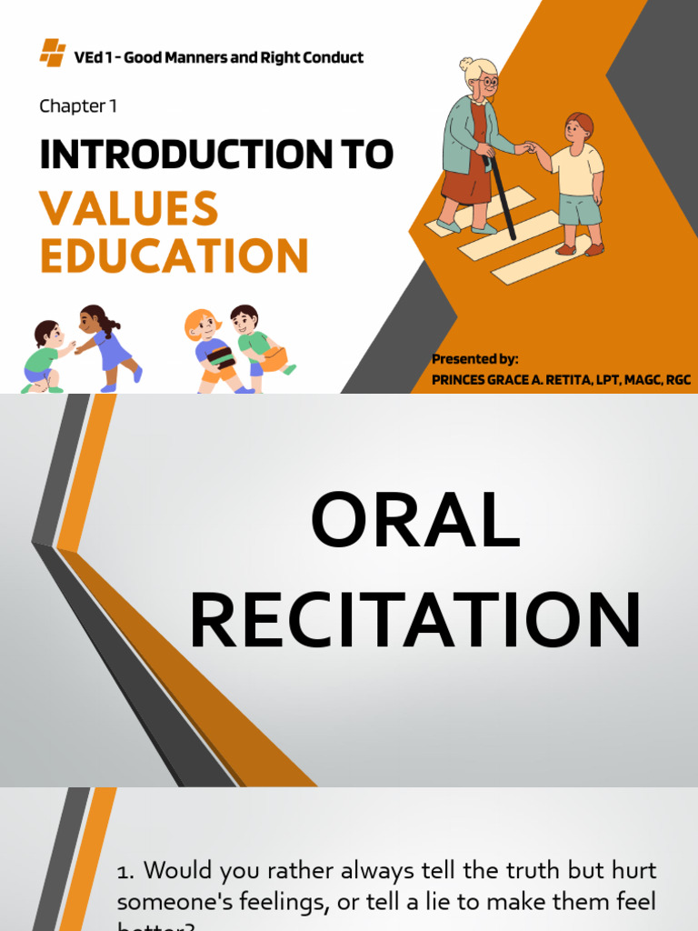 Chapter 1 Introduction To Values Education SY 2024 2025 | PDF